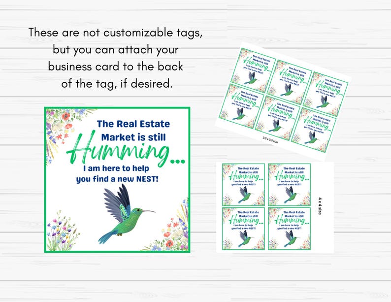 Printable "the Market is Still Humming" Real Estate Pop-by Tag, Real ...