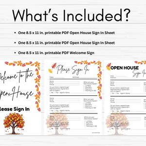 Printable Fall Themed Open House Sign in Sheets and Welcome Sign- NAR ...