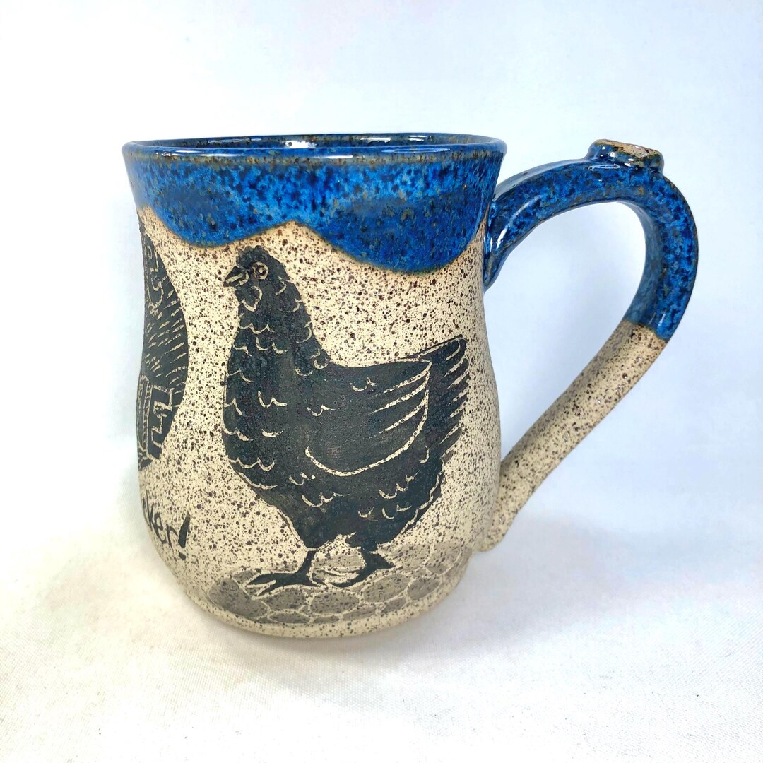 Pottery, Handmade Stoneware Mug, Sayings About Life, Chicken, Birthday ...