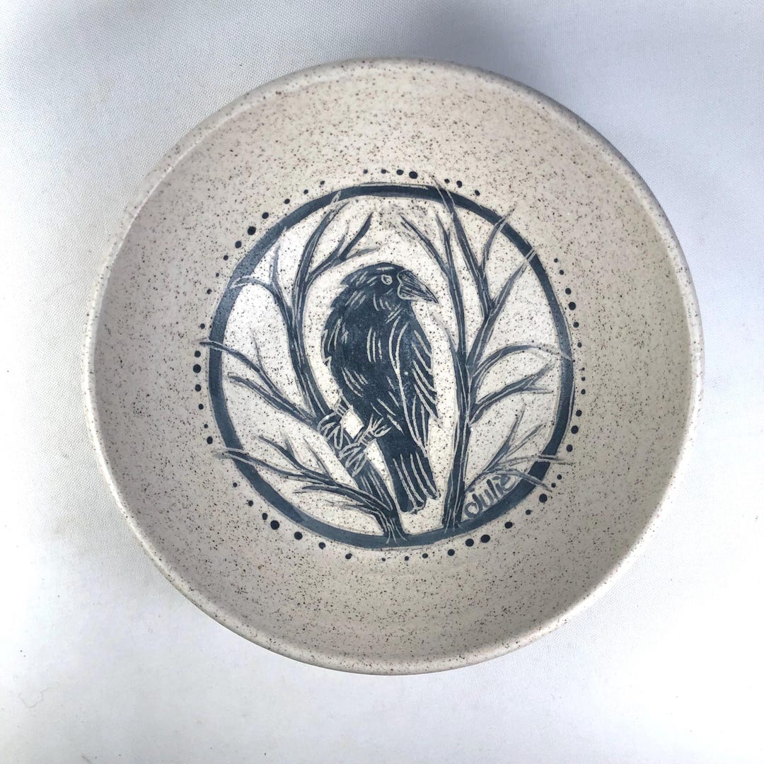 Raven Bowl, Hand Thrown Pottery, Bowl, Handmade Ceramic Bowl, Hand ...