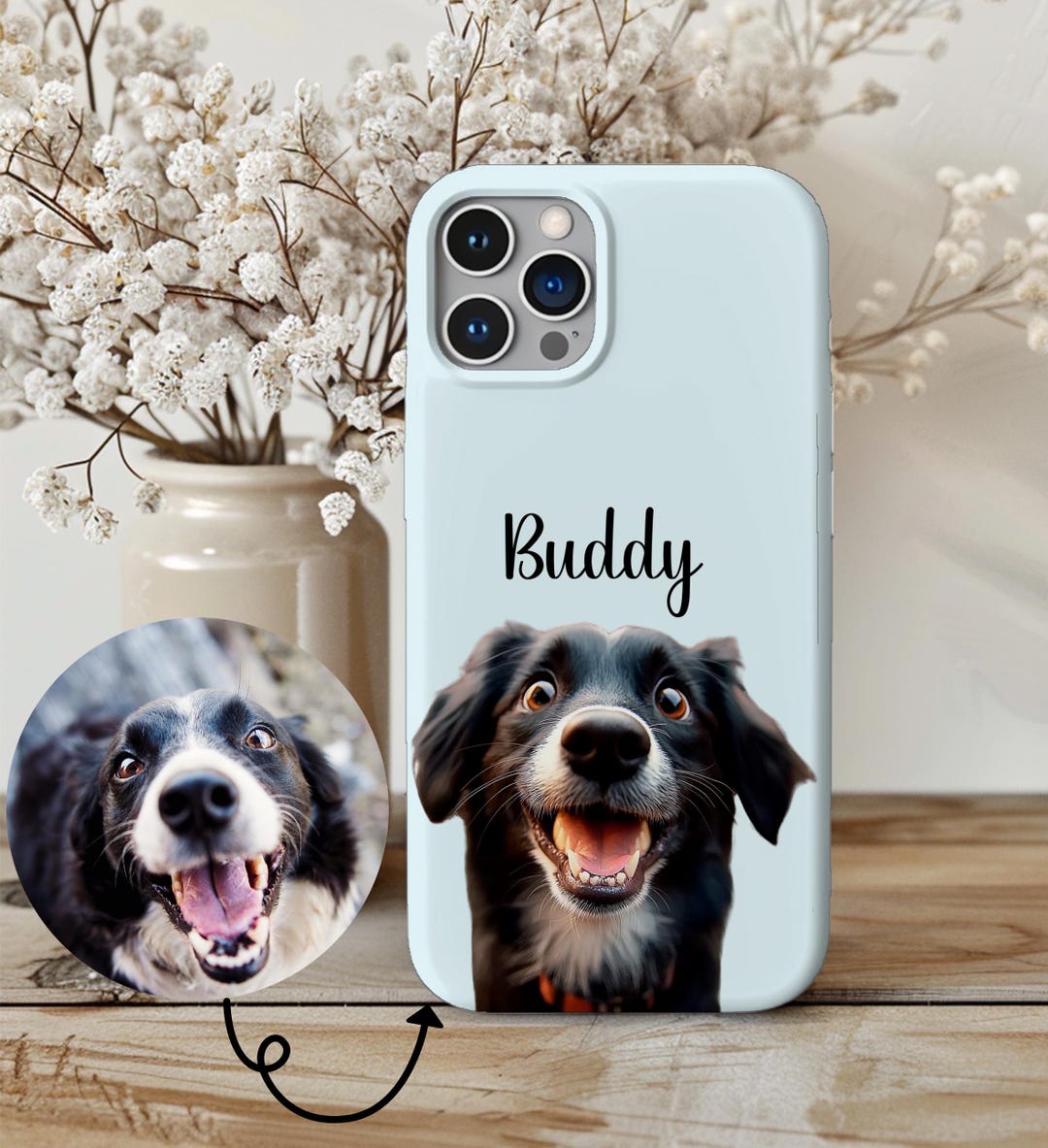 Custom Pixar Style Pet Portrait Custom Pet Portrait Phone Case iPhone ...