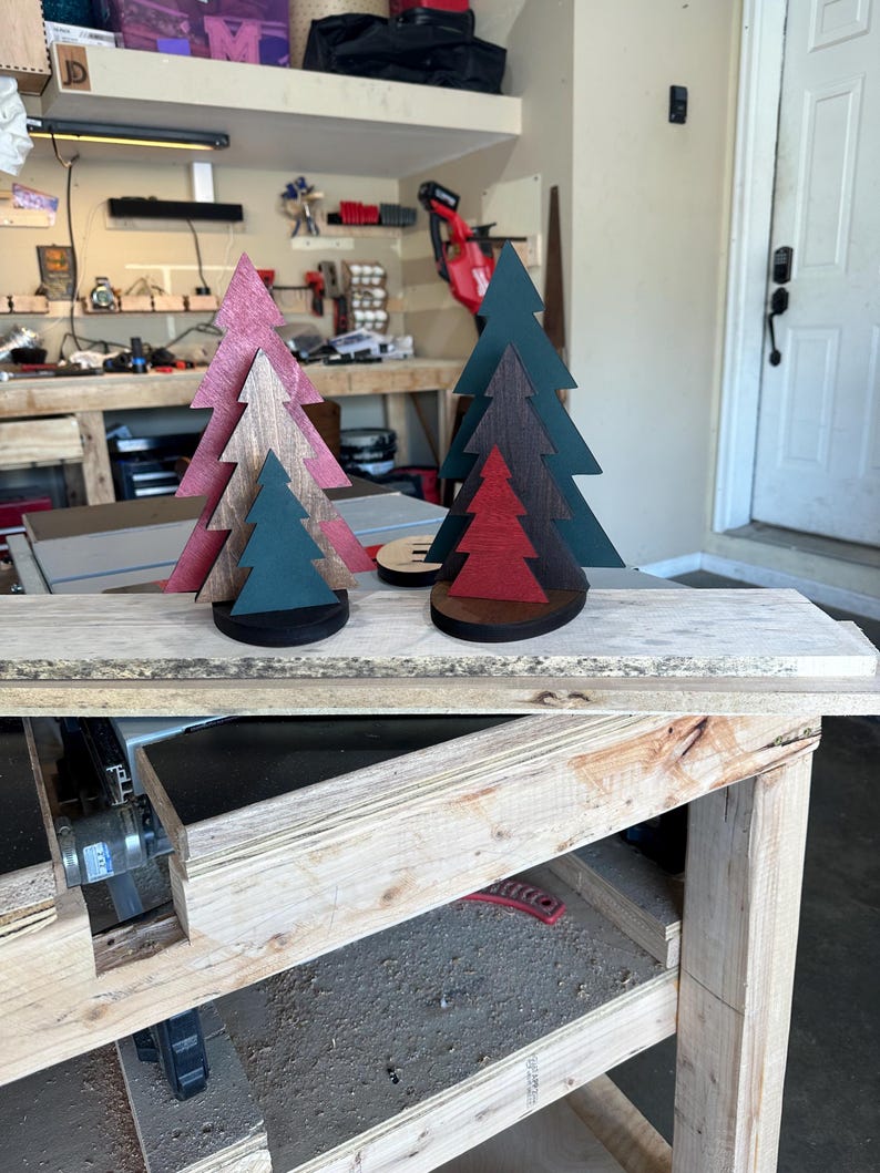 Reversable Rustic Tree Decoration. Set of Two. - Etsy