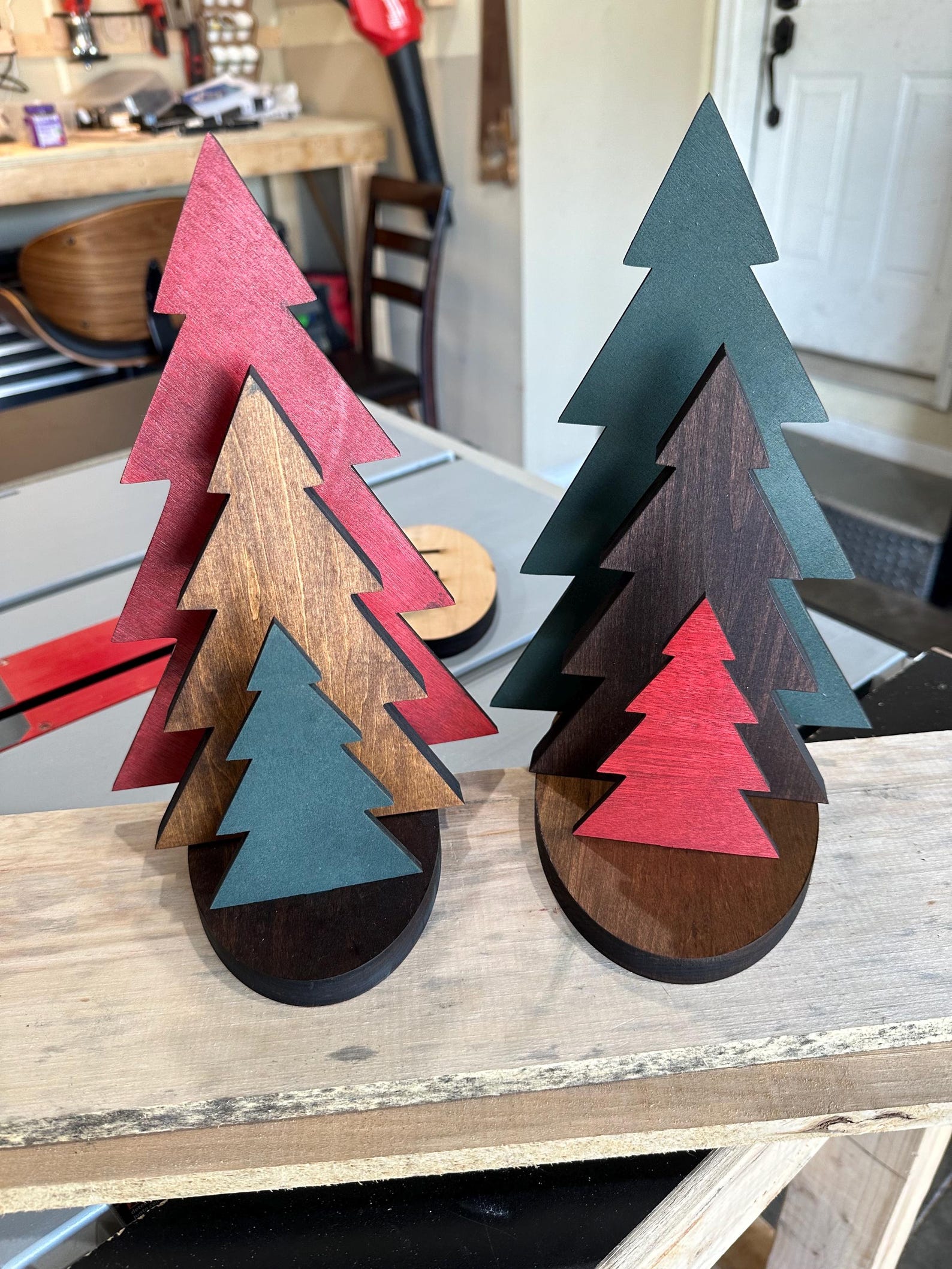 Reversable Rustic Tree Decoration. Set of Two. - Etsy