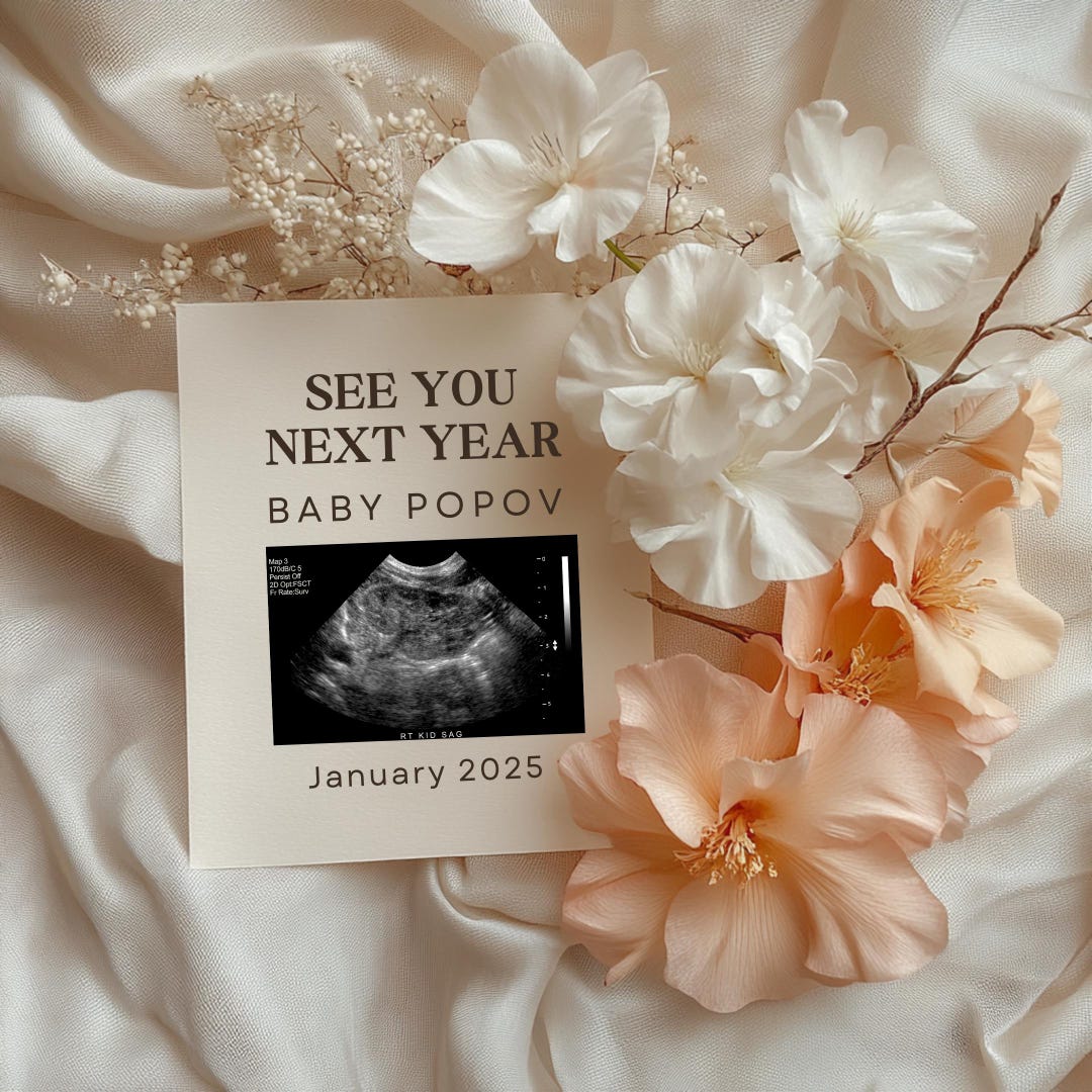 2025 New Year Baby Announcement, New Year Digital Pregnancy Reveal, New ...