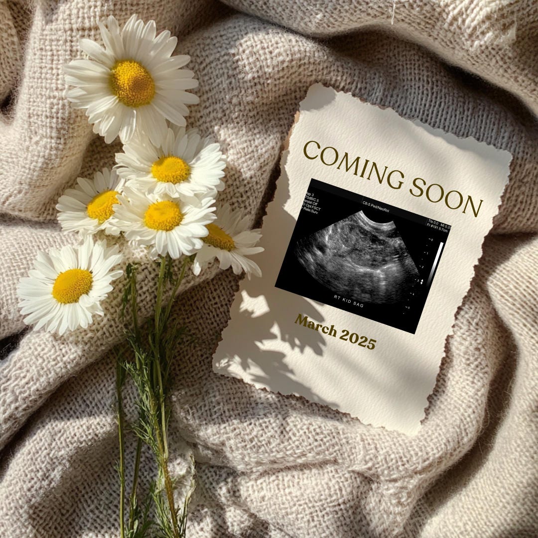 Daisy Flower Pregnancy Announcement Digital Download Boho Baby ...
