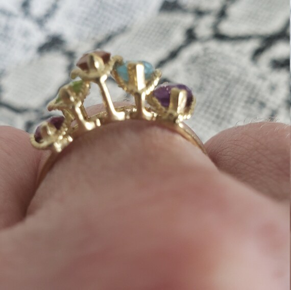 14K Gold Colored Gemstone Ring - Gem