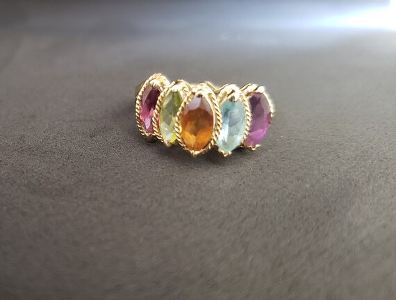 14K Gold Colored Gemstone Ring - Gem