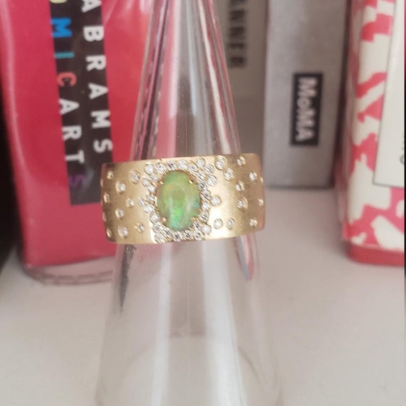Opal and Diamond Cigar Band - Etsy