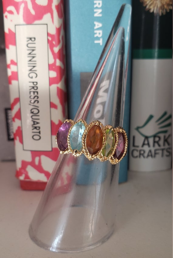 14K Gold Colored Gemstone Ring - Gem