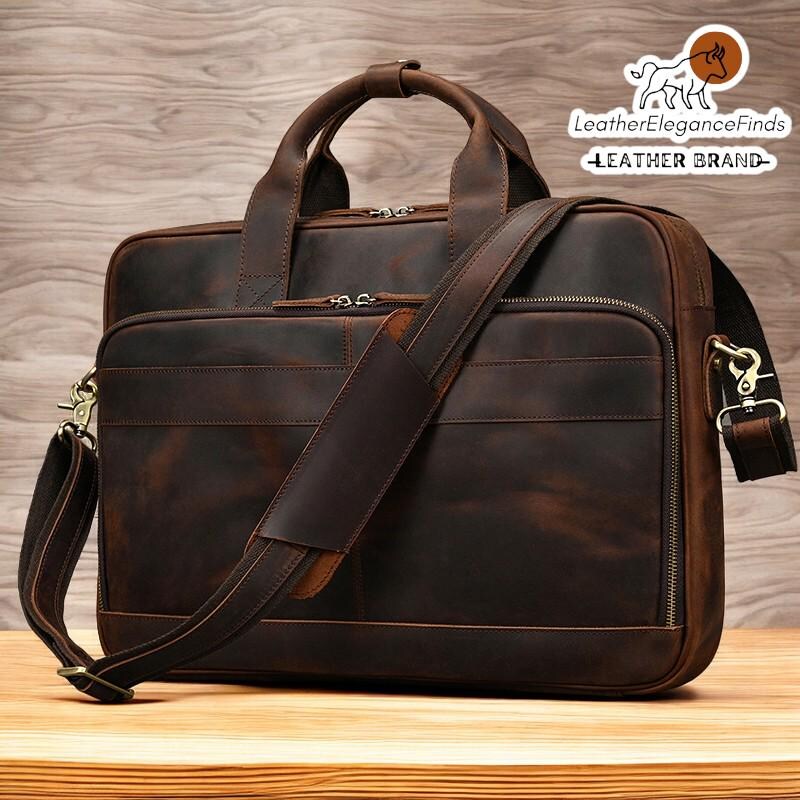 Leather Briefcase Men - Etsy