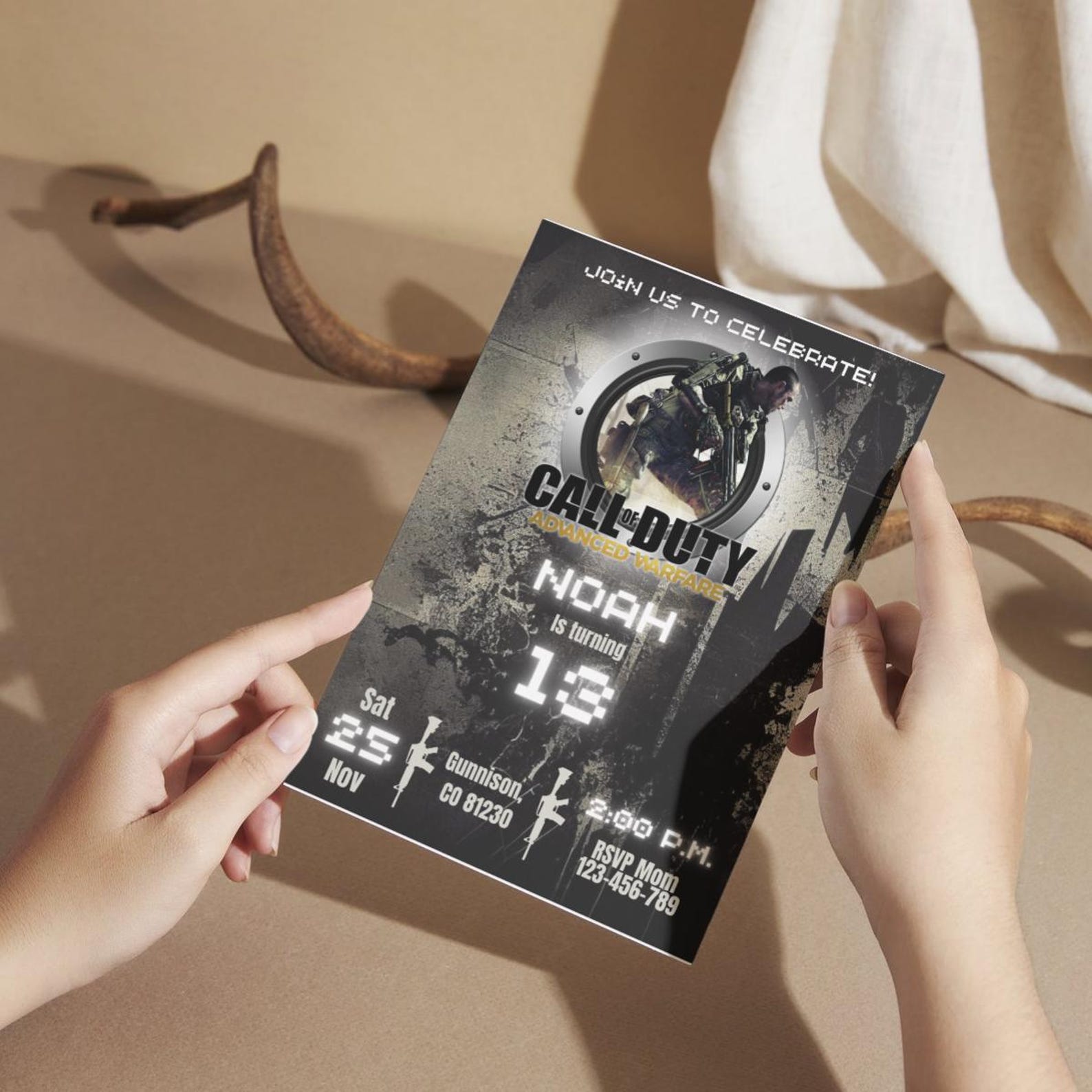 Call of Duty Birthday Invitation, Printable and Digital Birthday Invite ...