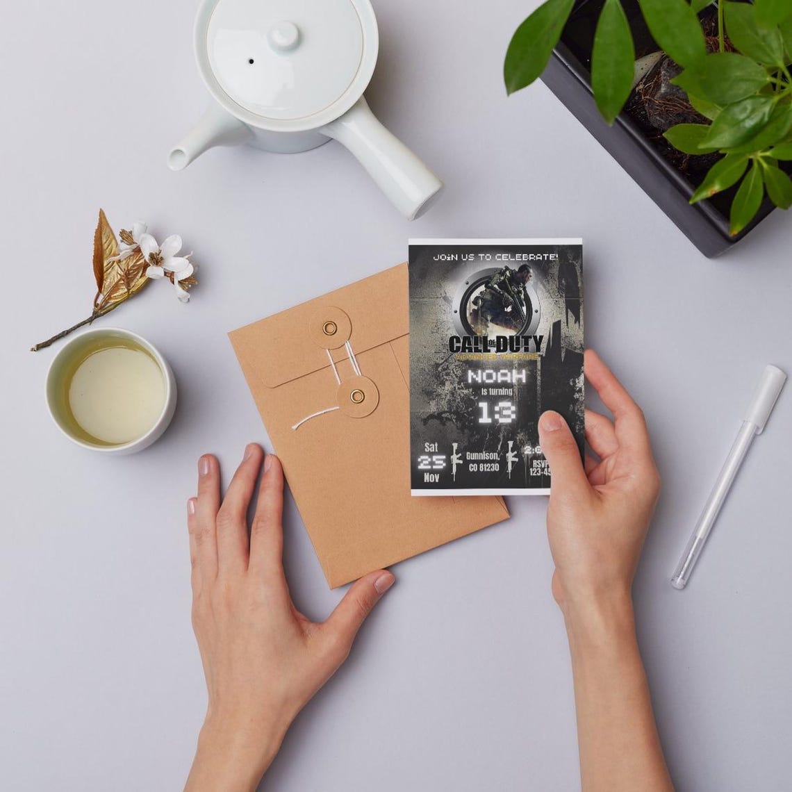 Call of Duty Birthday Invitation, Printable and Digital Birthday Invite ...