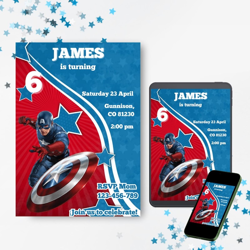 Captain America Birthday - Etsy