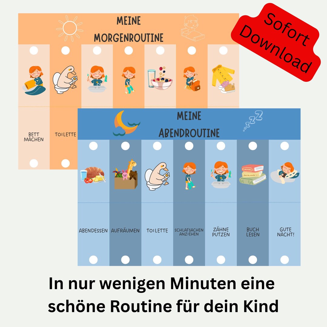 Routine Planner for Children, Montessori Planner, Morning and Evening ...