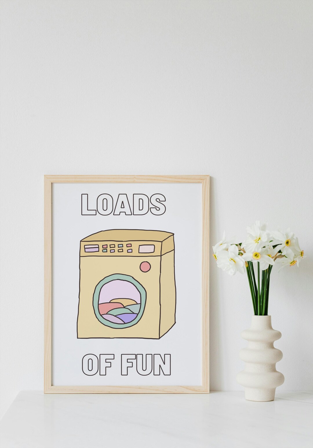 Loads of Fun Laundry Room Poster | Funny Laundry Art Printable | Retro ...