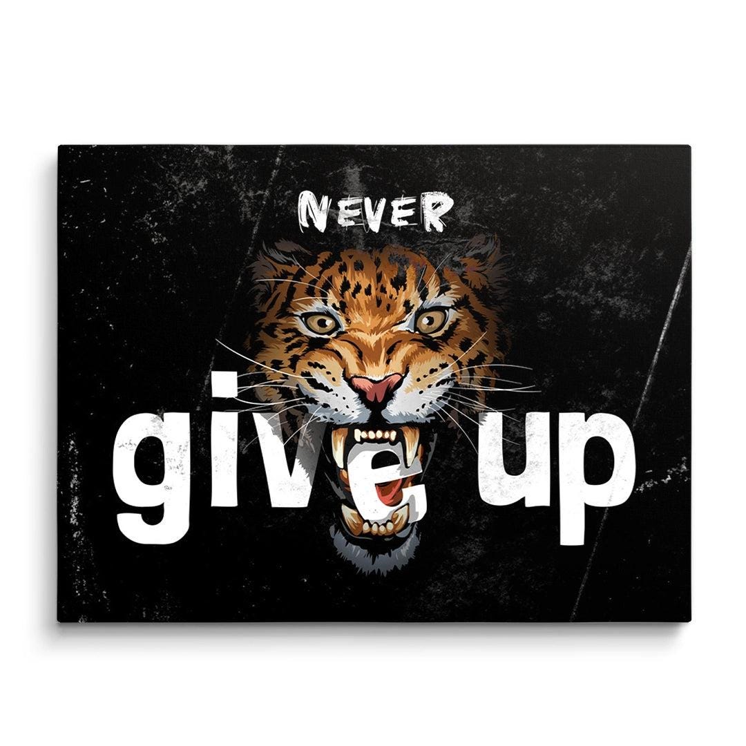 Tiger Never Give up Inspirational Office Wall Art Canvas Frame Included ...