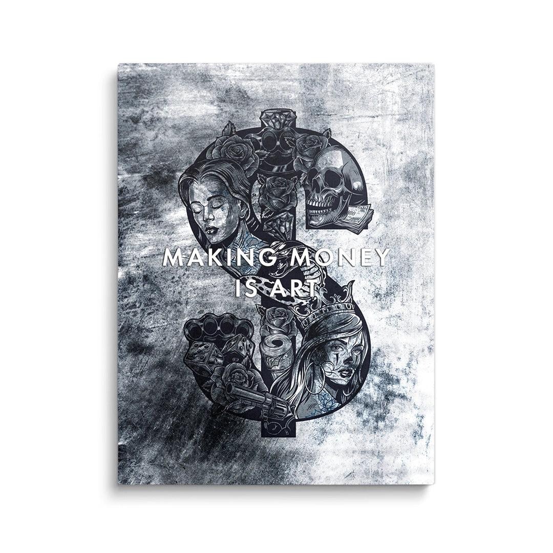 Money Wall Art With Canvas Frame Included Making Money is Art - Etsy
