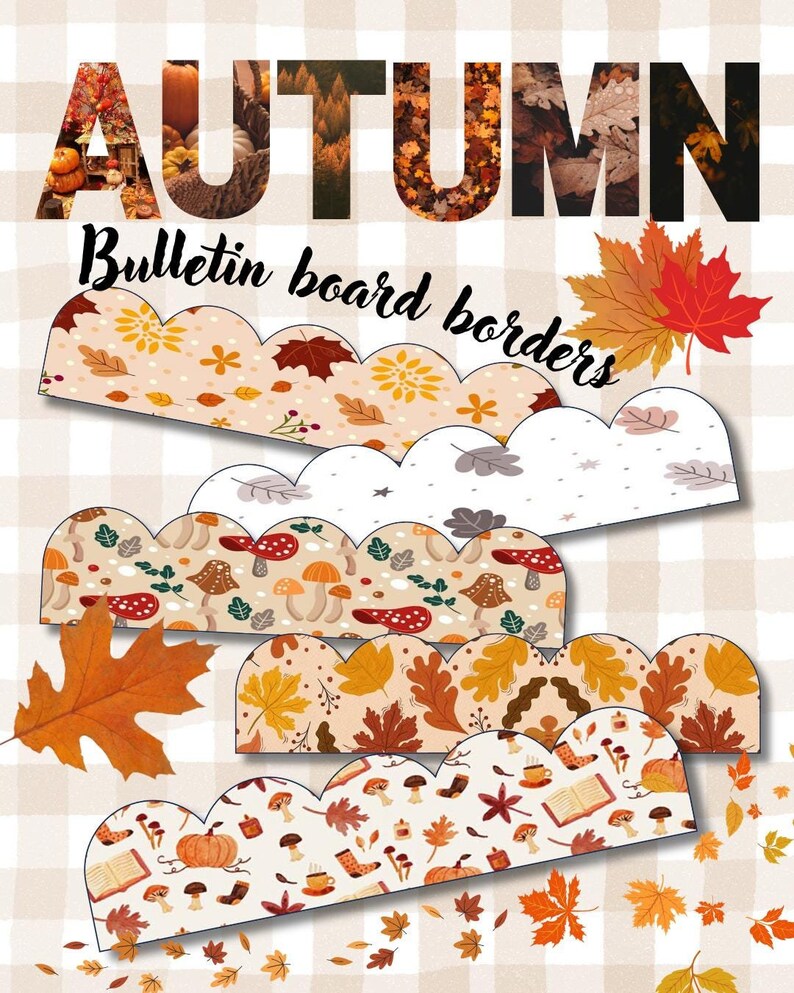 AUTUMN Themed Bulletin Board Borders - Etsy