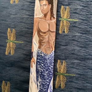 Custom PORTRAIT Merman Hand Painted on Wood, Merbro, Nautical Decor ...