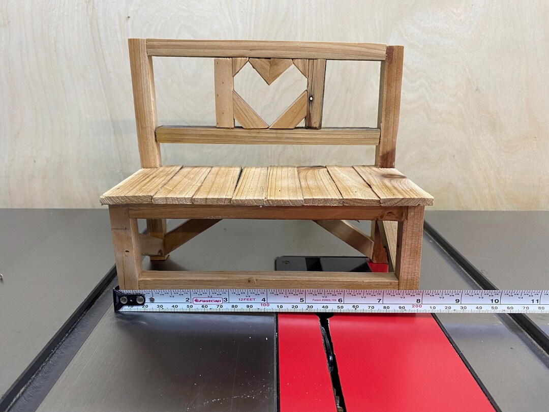 Miniature Handmade Wooden Heart Bench. Ready for Your Personal Touch ...