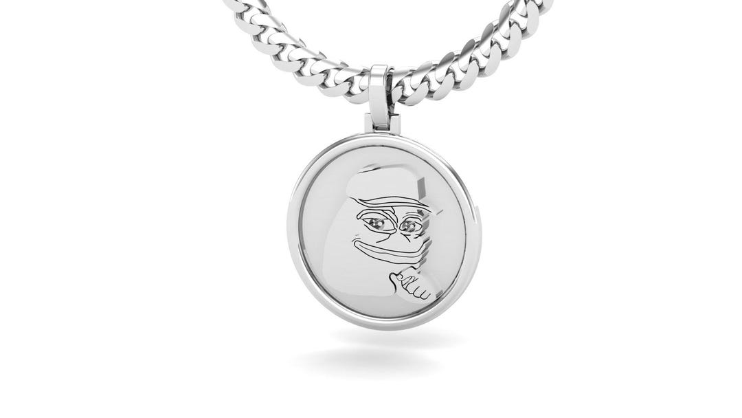 Crypto PEPE Pendant *10k/14k/18k White, Yellow, Rose, Green Gold, Gold ...