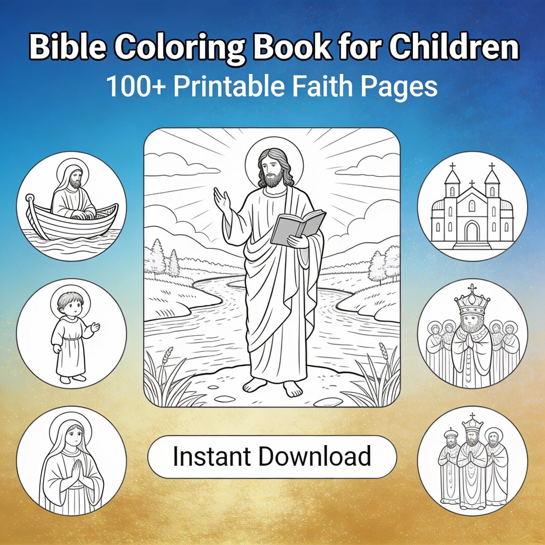 Bible Coloring Book for Kids – Christian Coloring Pages, 100+ Printable ...