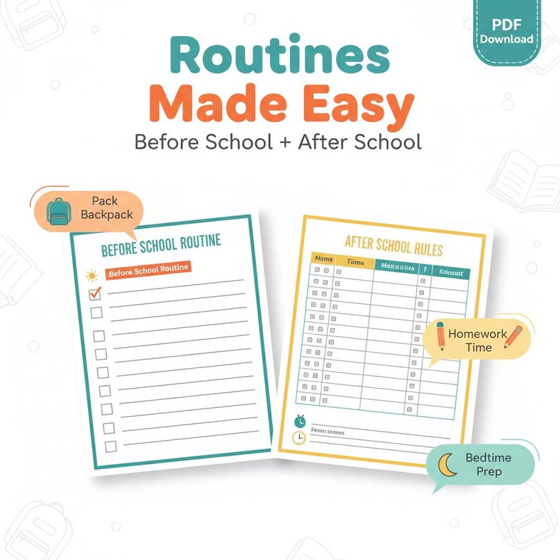 Kids School Planner Printable, Homework Tracker, Class Schedule (PDF ...