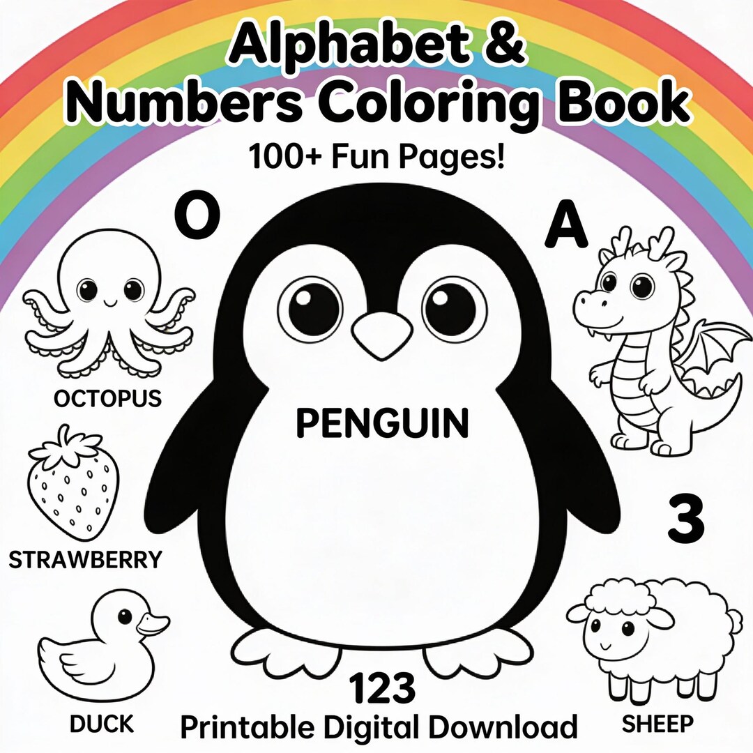 Alphabet & Numbers Coloring Book – Fun Learning Activity (PDF Pattern ...