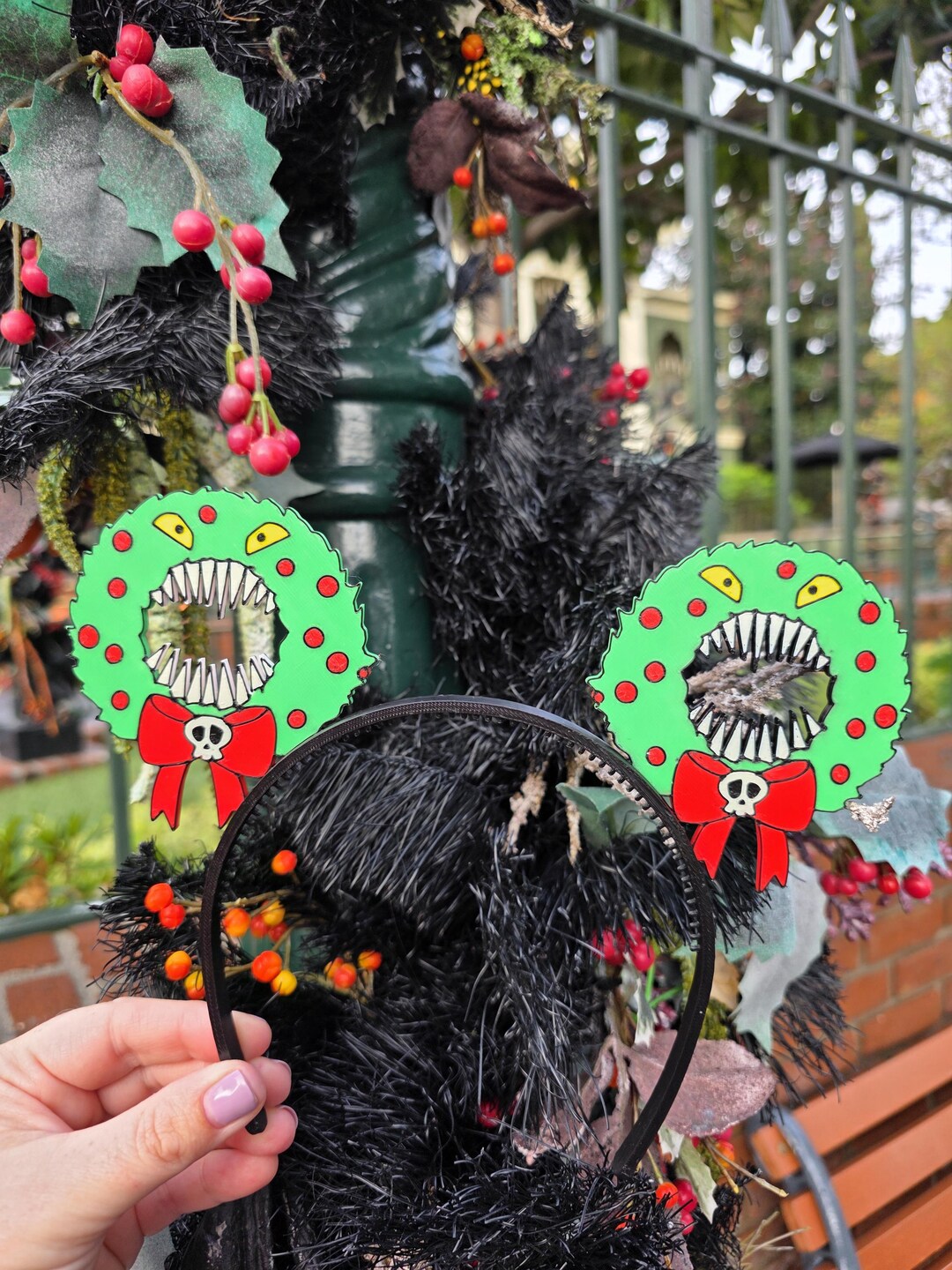 3D Printed Man-eating Wreath Mouse Ears, Haunted Mansion Holiday ...