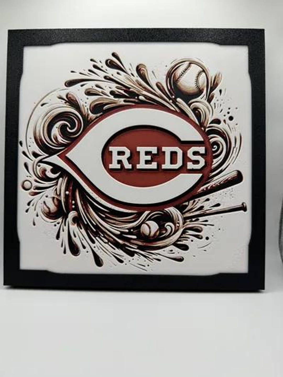3D Printed Reds Hue Forge Wall Art 7.8 X 7.8 Perfect Gift for Reds Fans ...