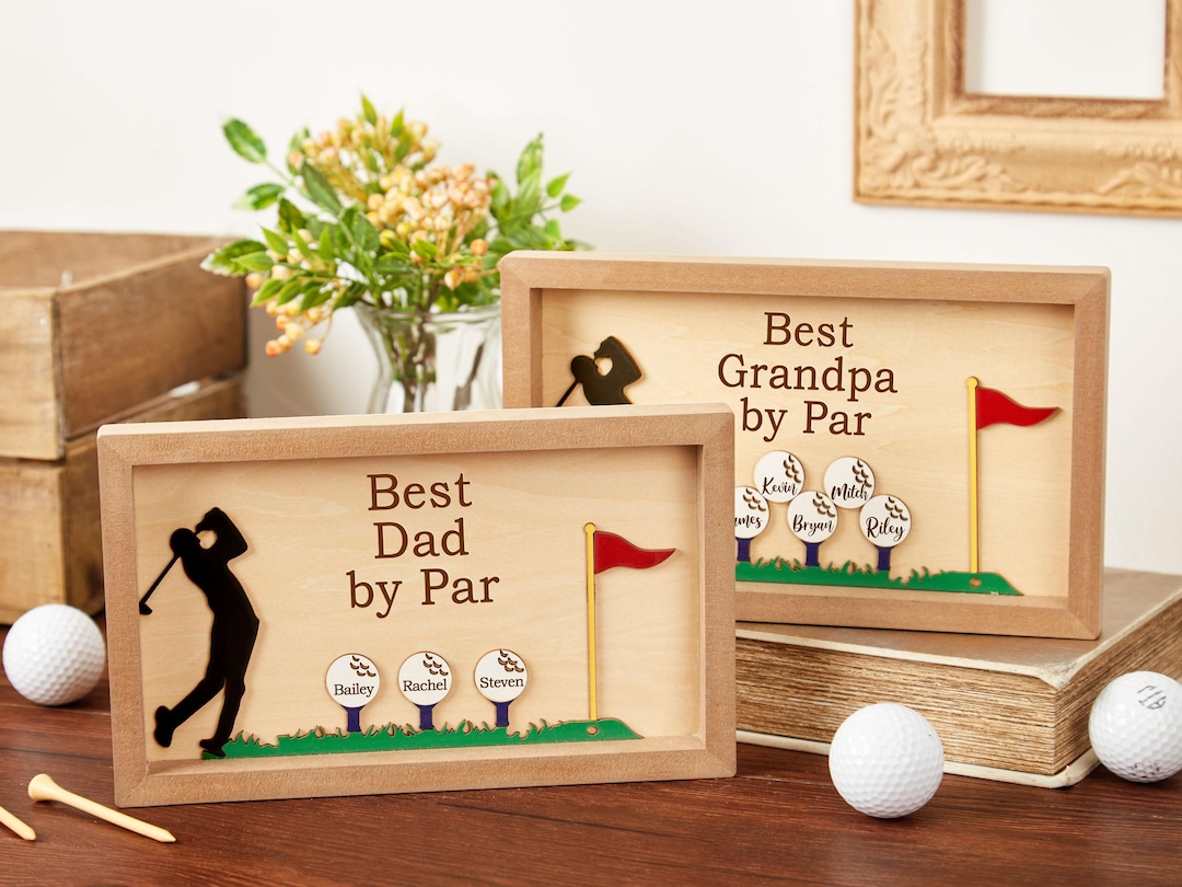 Best Dad by Par Sign, Wooden Golf Sign, Fathers Day Gifts, Personalized ...