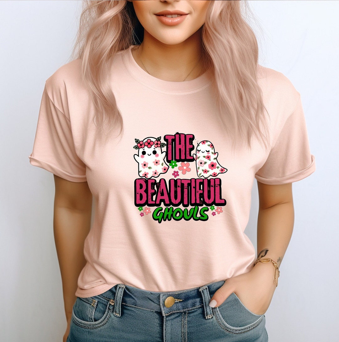 The Beautiful Ghouls Halloween,floral Ghost T-shirt,retro Halloween T ...