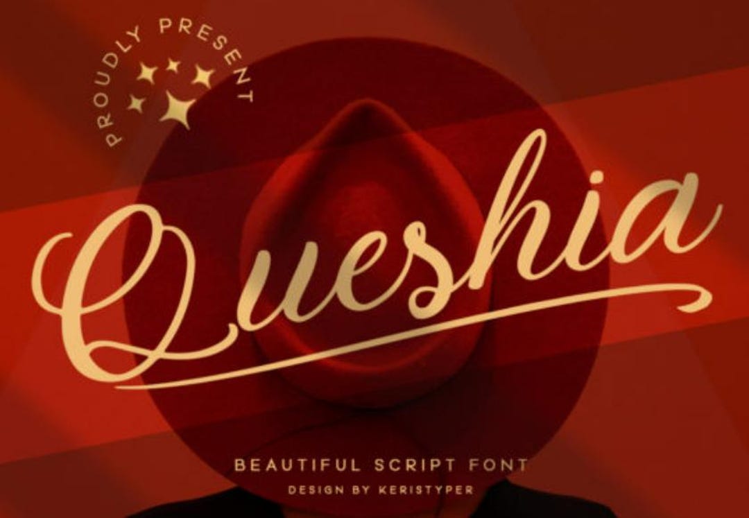 Queshia Font, Handwritten Font, Script Fonts, Calligraphy Font, Stylish ...