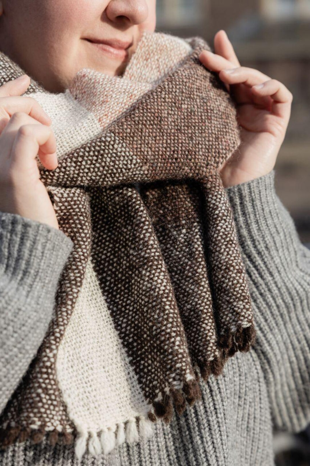 Loom Woven Scarf Natural Dundaga Yarn - Etsy