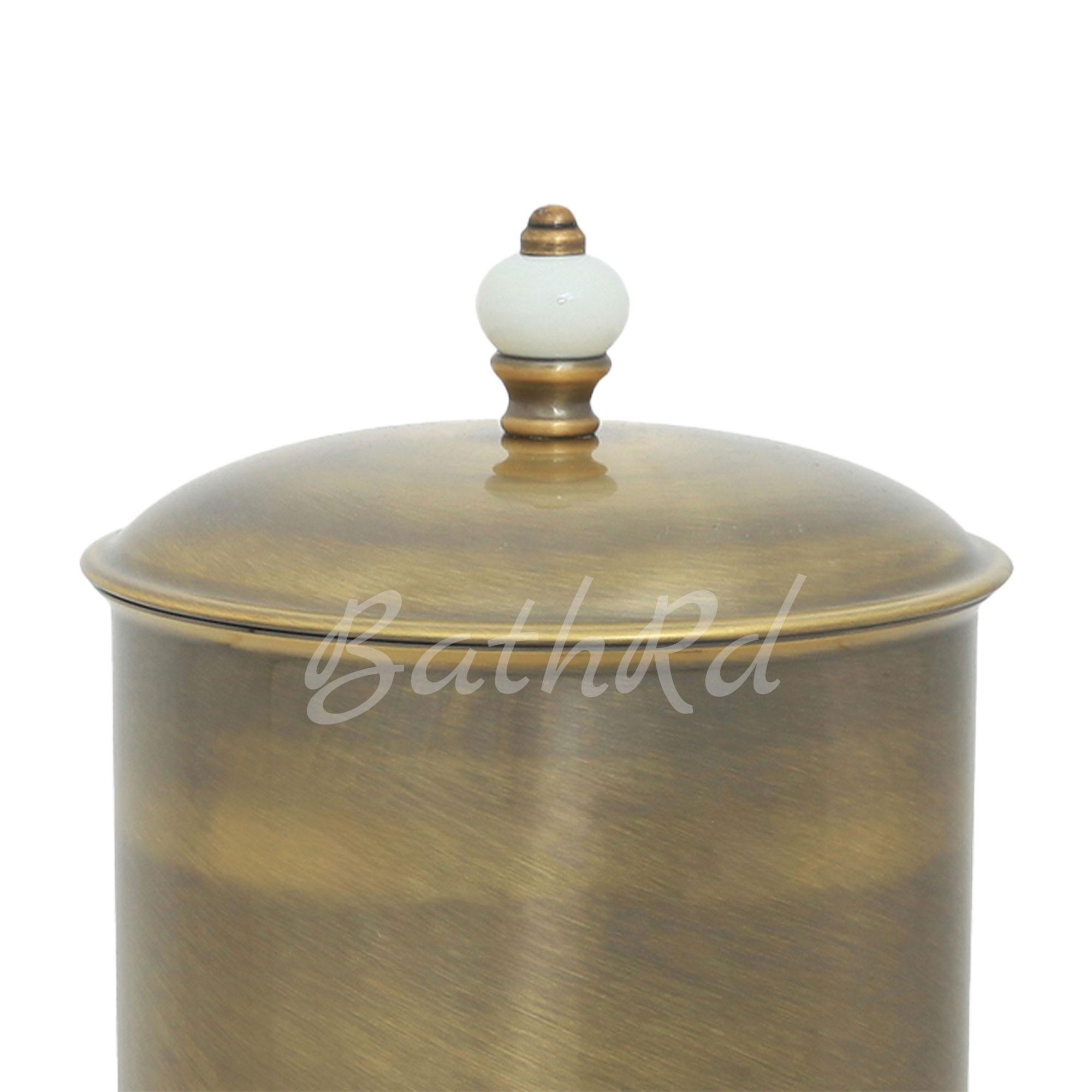 Antique Brass Trash Can, Luxury Trash Bin, for Bathroom Kitchen and ...