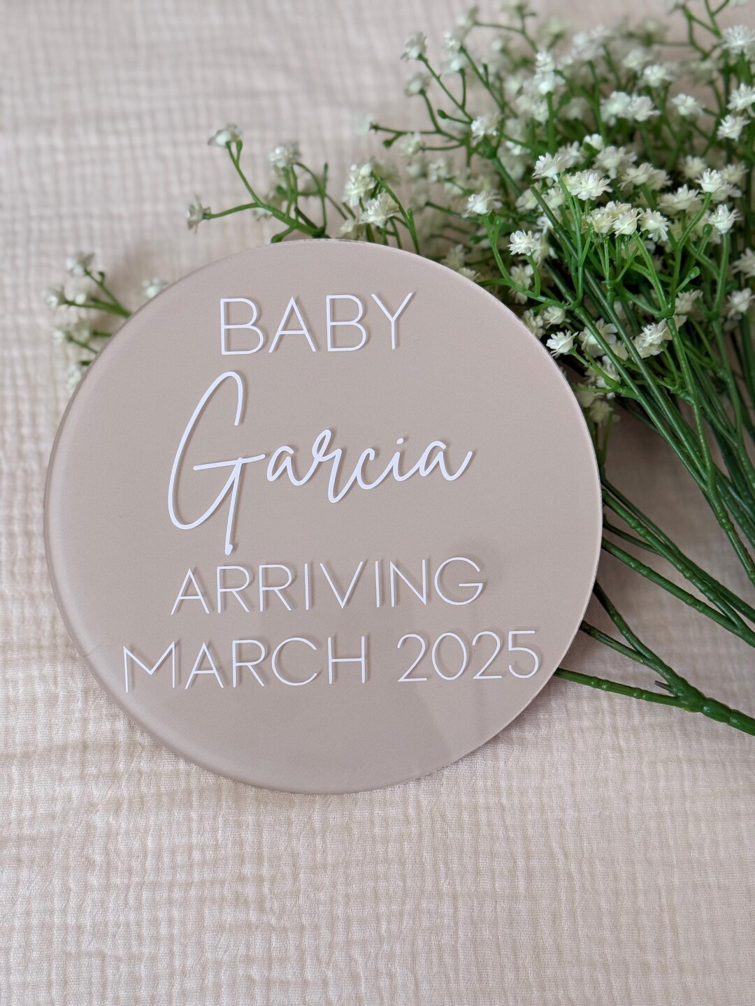 Personalized Acrylic Pregnancy Announcement Sign: Baby Photo Prop - Etsy