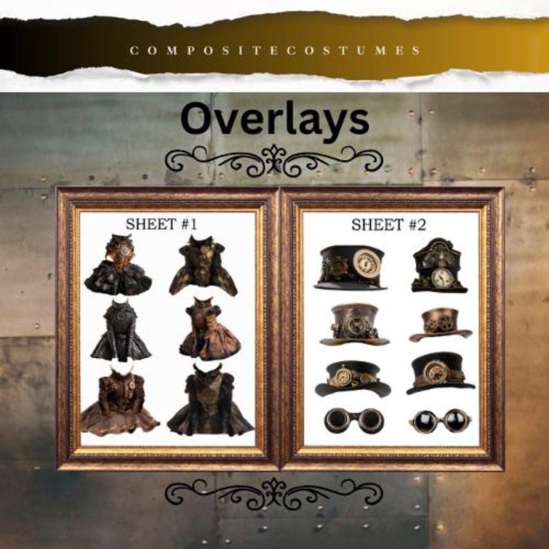 Pet Steampunk Costume Overlays, Victorian Dresses, Hats, Backgrounds ...