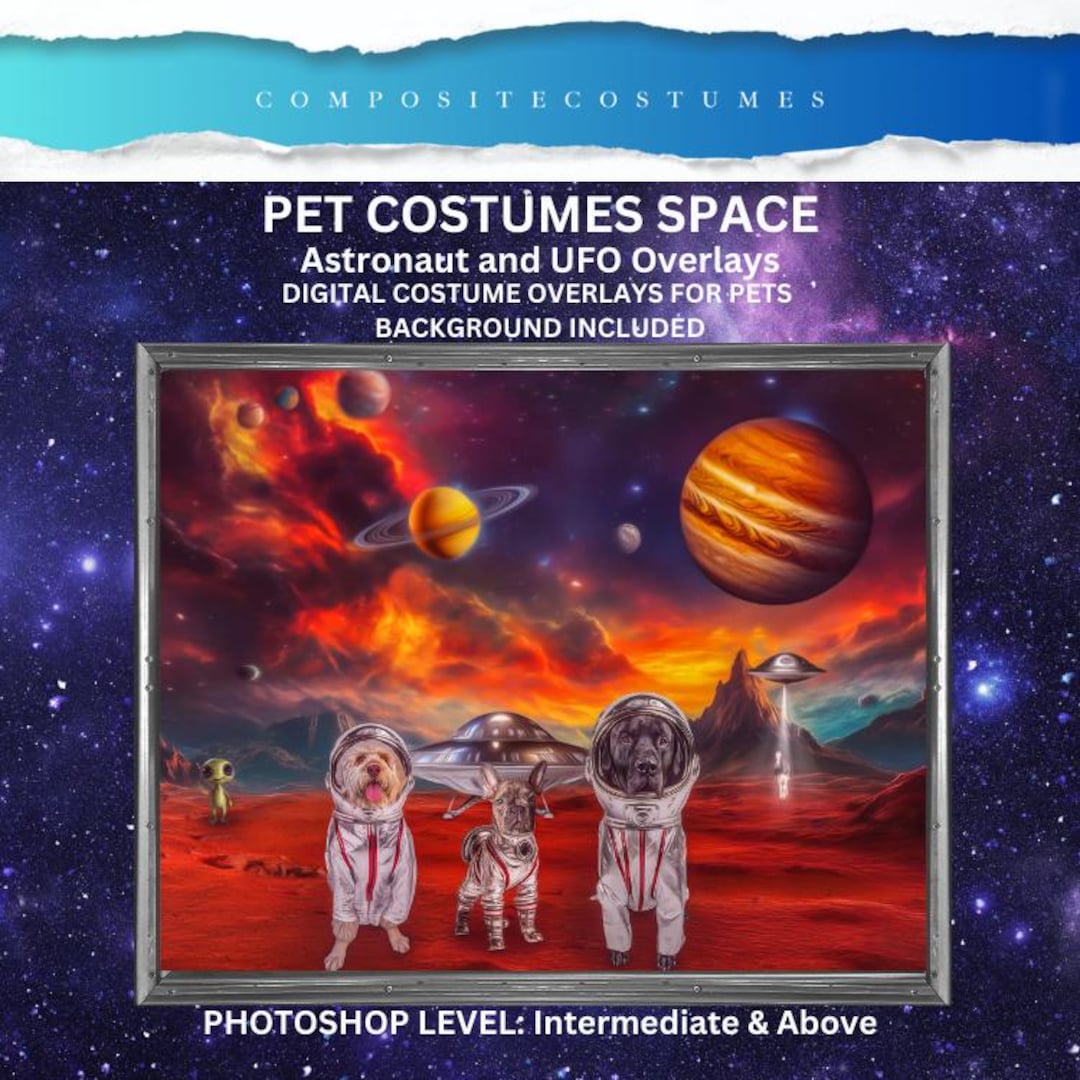 Pet Space Costume Digital Photoshop Overlay for Pet Portrait Digital ...
