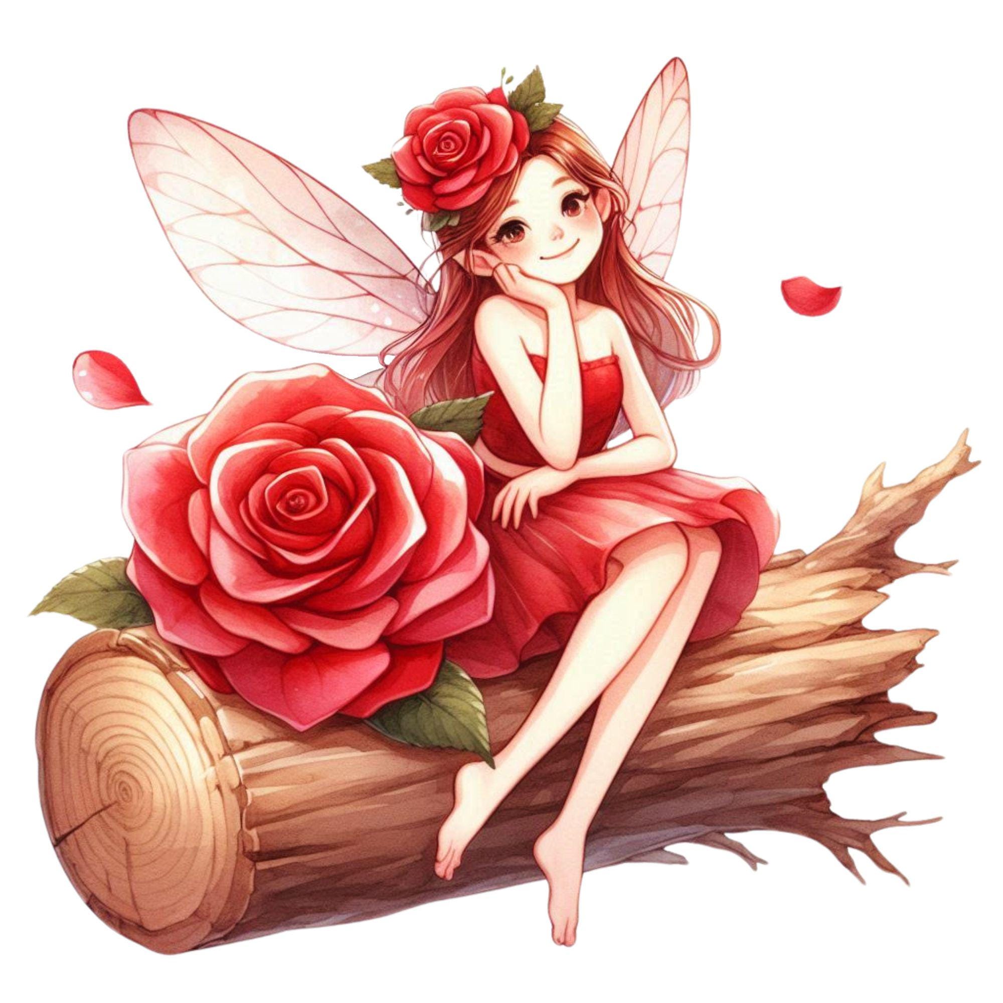 34 Red Rose Fairy PNG, Sublimation, Clipart Bundle, Clipart Bundle ...