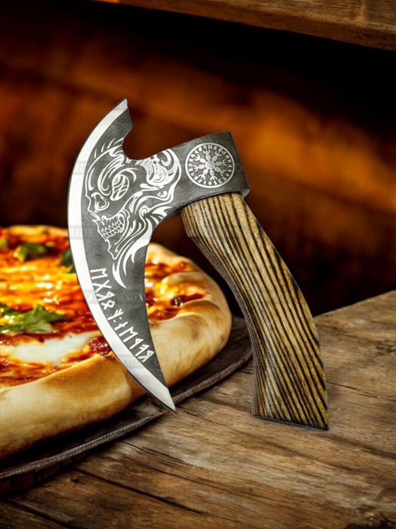 The Original Custom Hand Forged Pizza Axe , Viking Bearded Camping Axe ...