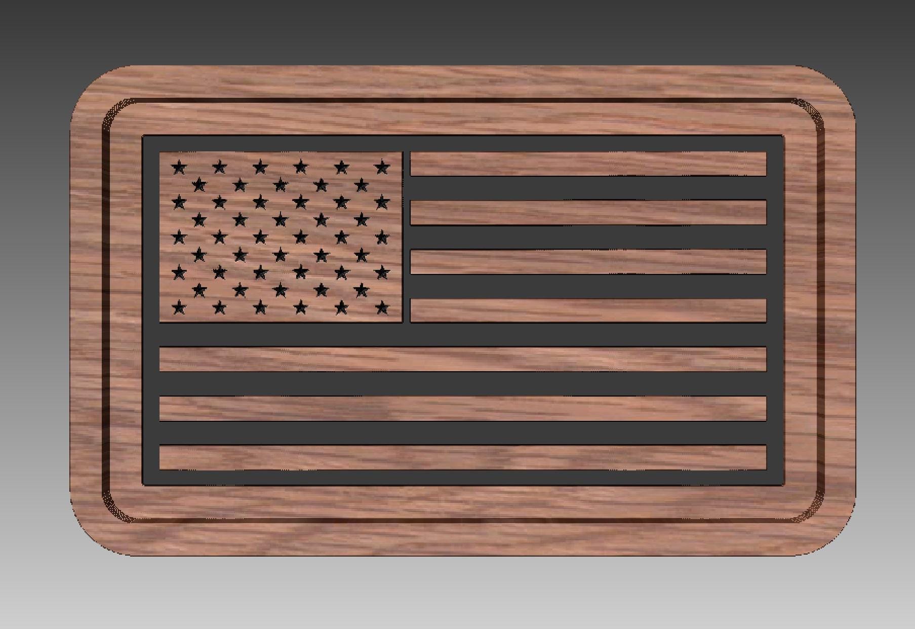 American Flag Tray, U.S. Flag Cnc, Cnc Router, SVG, AI, DXF, Pdf, Crv ...