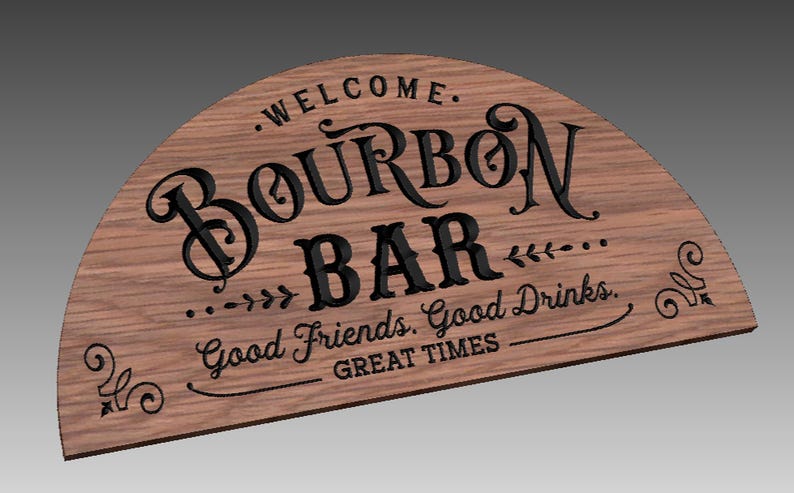 Bourbon Bar Sign, Whiskey, Cnc, Cnc Router, SVG, AI, DXF, Pdf, Crv ...