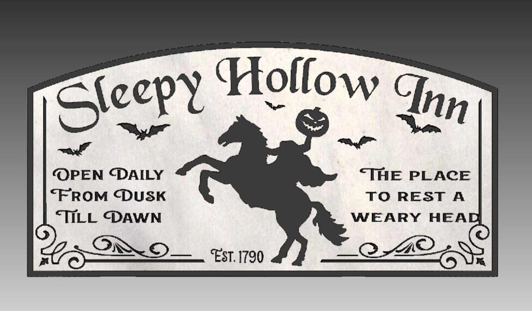 Sleepy Hollow Inn Sign, Halloween, Halloween Sign, Cnc, Cnc Router, SVG ...
