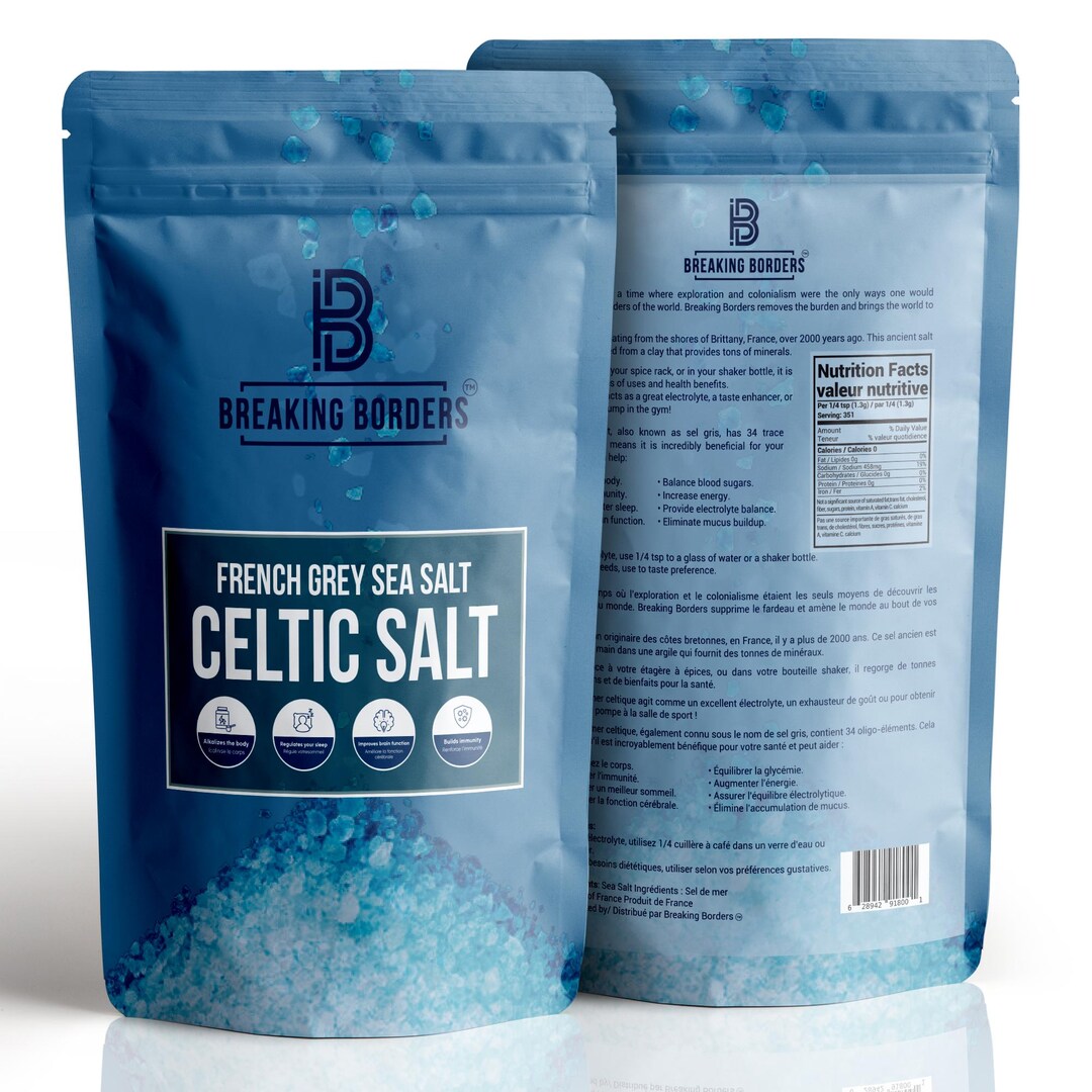 Breaking Borders COARSE or FINE Celtic Salt 300grams Over 1/2 Lb French ...