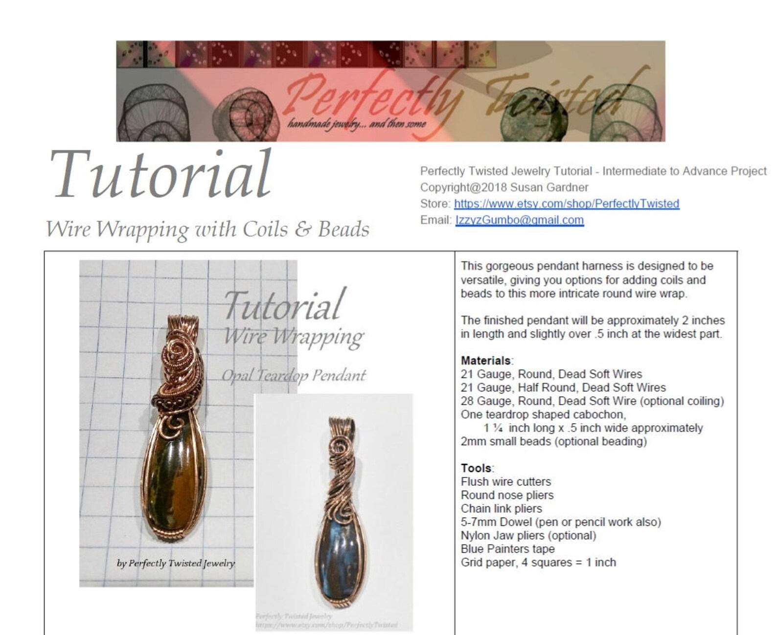 Wire Wrapping TUTORIAL Cabochon Pendant Wire Wrap With Coils - Etsy