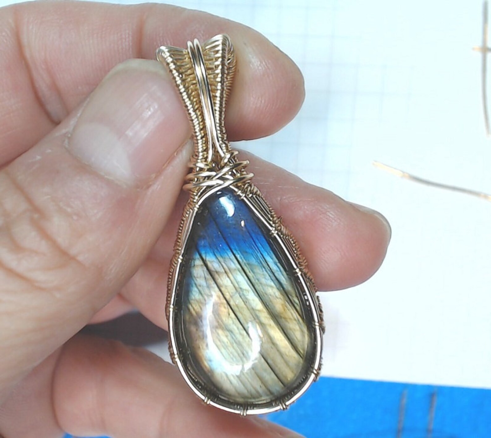 DIY Tutorial Wire Weaved Pendant Drops of Gold Jewelry Pattern, PDF ...