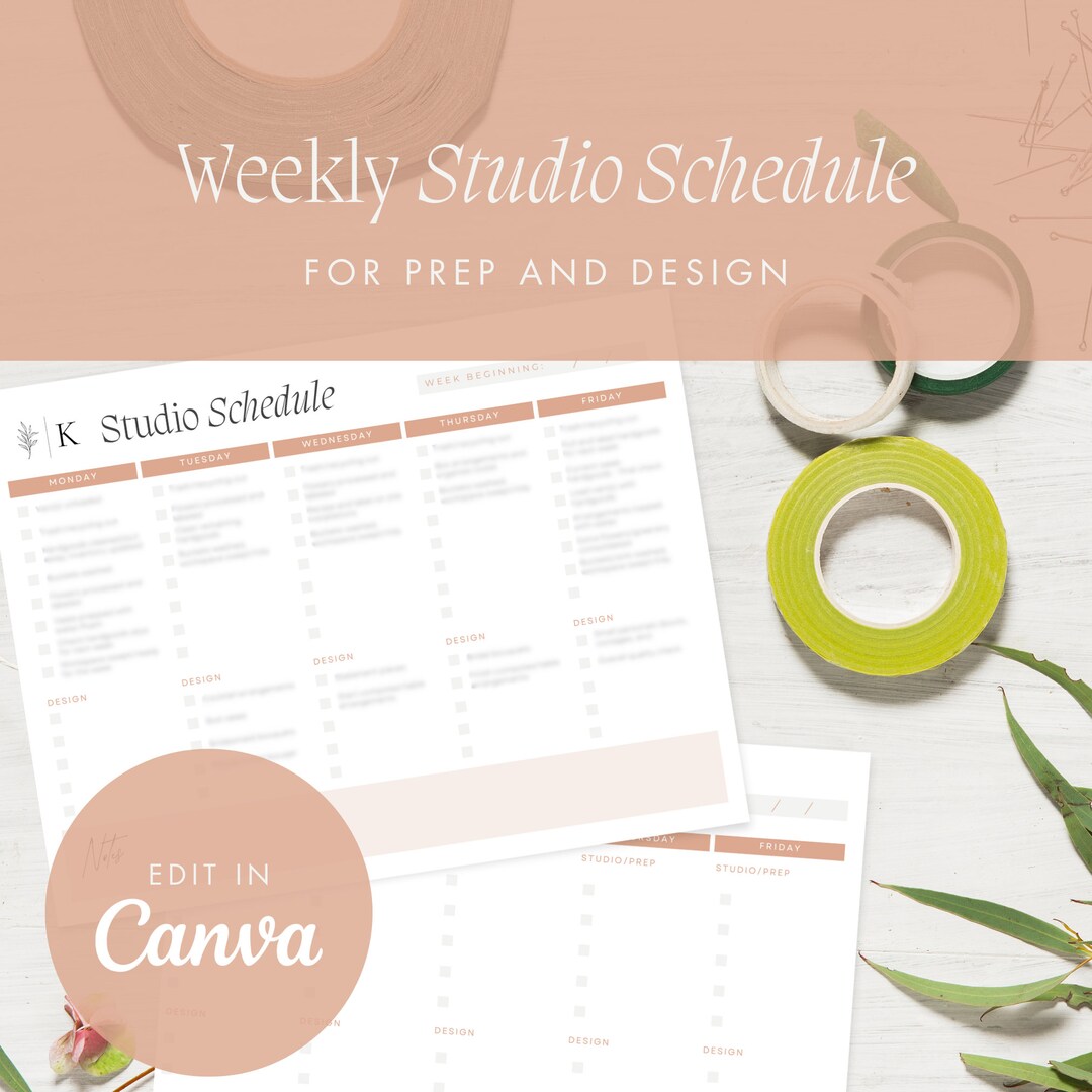 Florist Weekly Design Schedule, Weekly Production Timeline Template ...