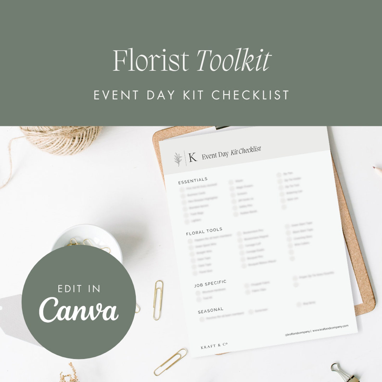 Florist Toolkit Checklist, Wedding Florist Template, Event Day Kit ...