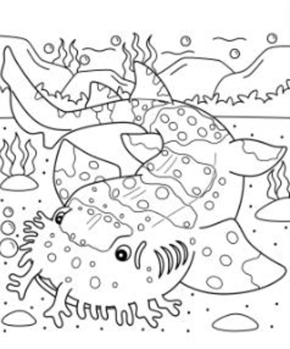 Under Water Coloring Pages - Etsy