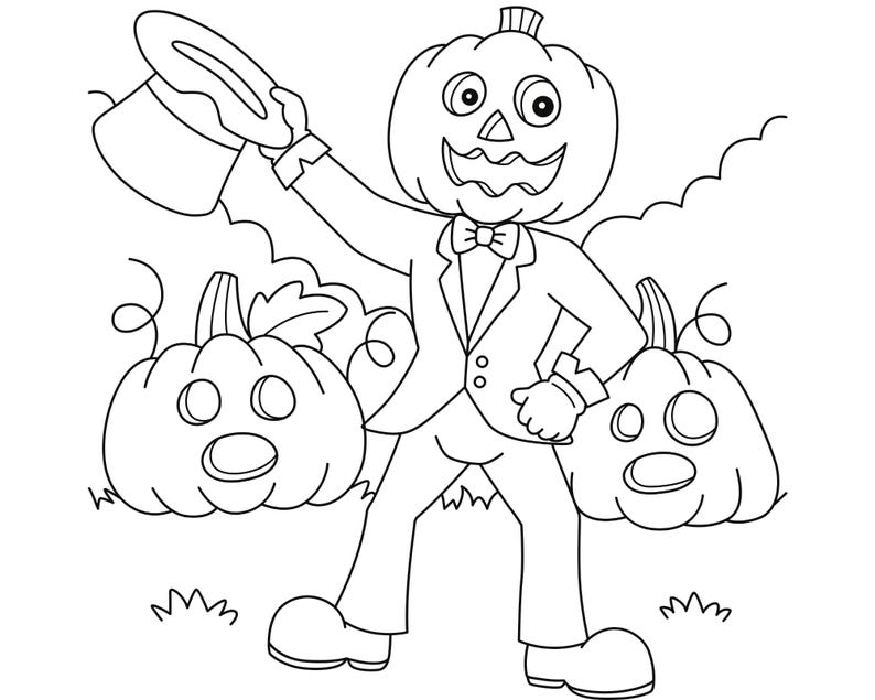 Kids Halloween Coloring Pages printable - Etsy
